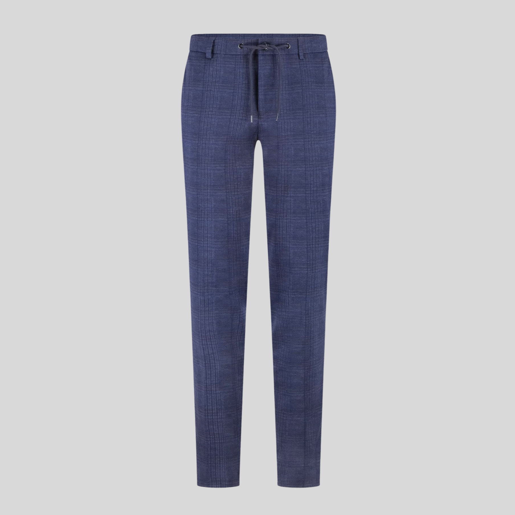 Blue Industry Glen Check Drawstring Jersey Chino Navy